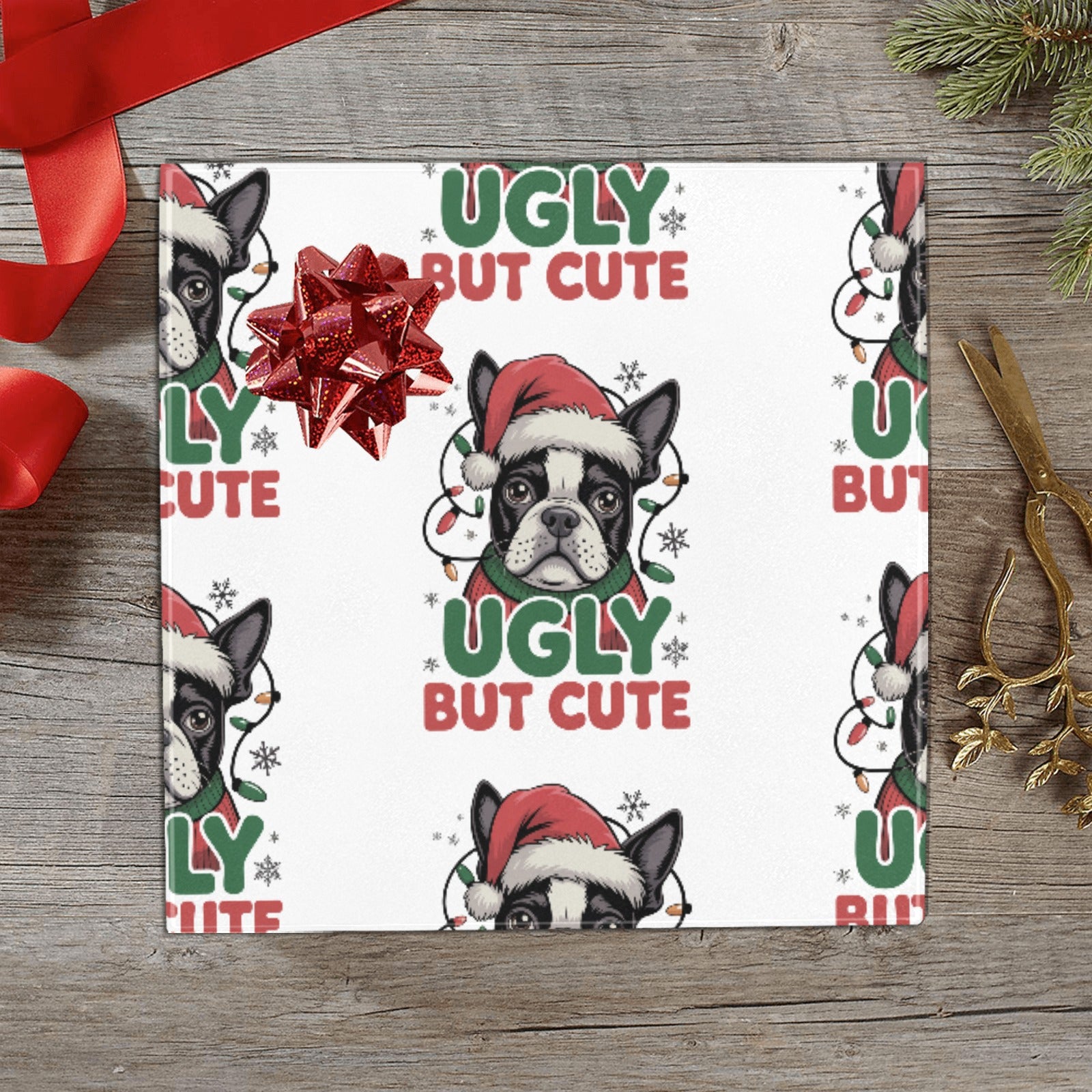 Ugly But Cute Gift Wrapping Paper 58"x 22.8" (1 Roll) – Boston Terrier ...