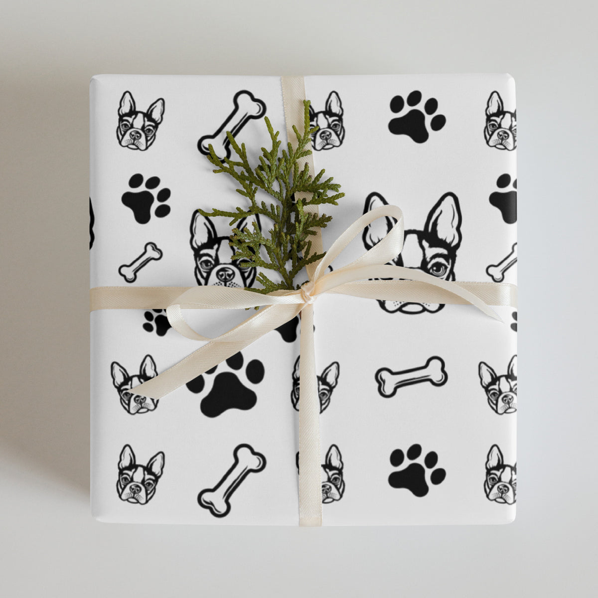 Boston Terrier Paws and Bones Wrapping Paper Sheets (3) – Boston ...